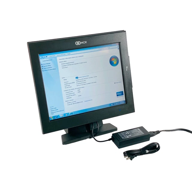 NCR TOUCHSCREEN MONITOR Model 7754 POS Terminal w/ Stand and AC Adapter ...