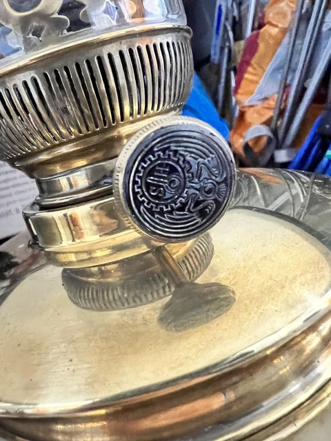 RARE BRASS VINTAGE Hanging Oil Paraffin Lamp Ceiling Ornate Lantern ...