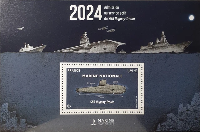 FRANKREICH BLOCK 2024 Marine Nationale SNA Duguay-Trouin U-Boot EUR 1 ...