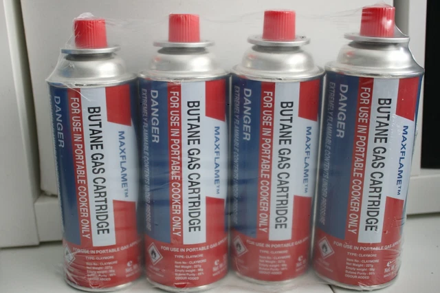 4 X MAXFLAME Butane Gas Cartridge for Portable Cookers - 227g £10.99 ...