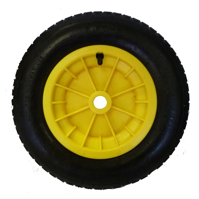 YELLOW WHEELBARROW / Launching Trolley Wheel Pneumatic 14" Tyre 3.50 ...