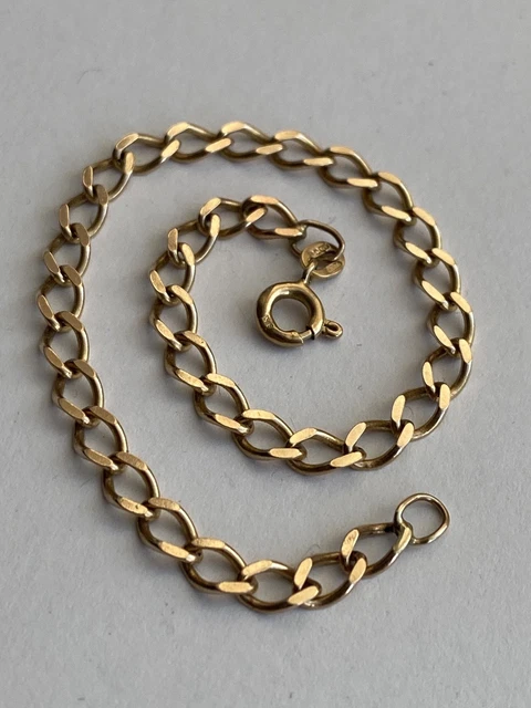 VINTAGE 9CT GOLD 7” Curb Bracelet 3.2 grams £128.08 - PicClick UK