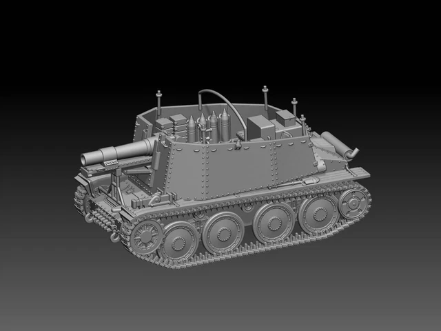 1/72 RSINN BAUSATZ, unlackiert, WW2 German Tank Grille H selbstfahrend ...