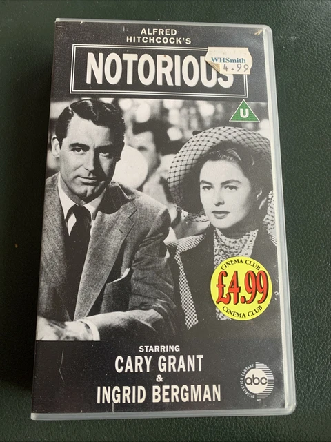 ALFRED HITCHCOCK’S NOTORIOUS VHS Video Tape Cary Grant Ingrid Bergman £ ...