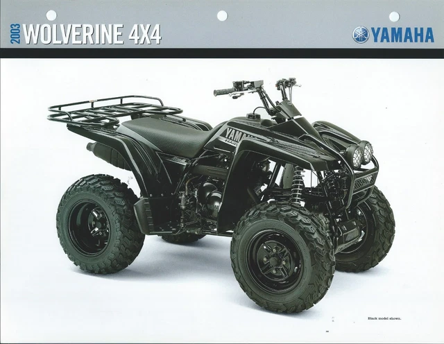 ATV DATA SHEET - Yamaha - Wolverine 4x4 - YFM35FXR - Black - 2003 (V201 ...