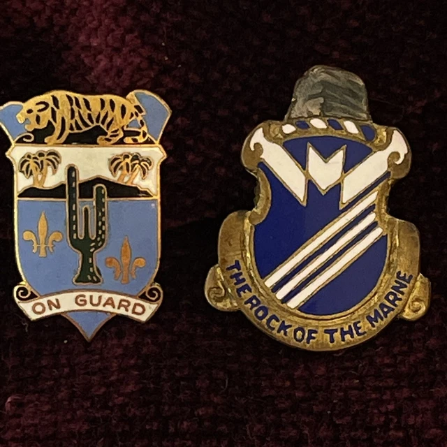 2 SCREW BACK Military Pins US Army 38th Infantry Reg Dondero & Unknown ...