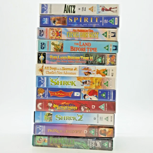 VHS TAPE JOB Lot X10 Children's Classic Animation Shrek/Spirit/Fern ...