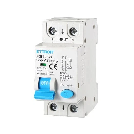 ETTROIT MAGNETOTERMICO DIFFERENZIALE 1P+N 40A 6kA 30mA 220V occupa 2 Moduli DIN EUR 20,38 ...
