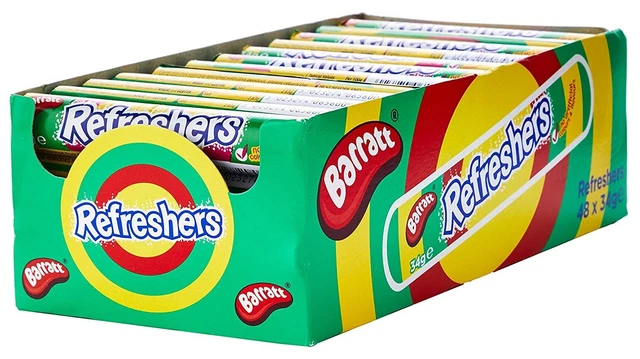 48X BARRATT REFRESHERS de Frutas Sabor Espumante Dulce Retro Rollos ...