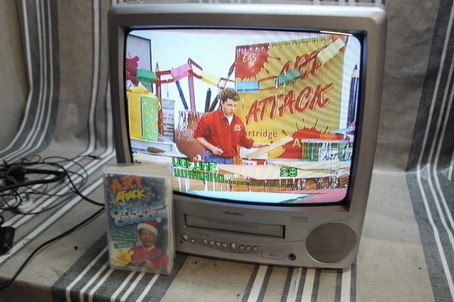 BUSH BTV18SIL 14& Inch CRT TV VHS Video Retro Gaming Television Working £99.00 - PicClick UK