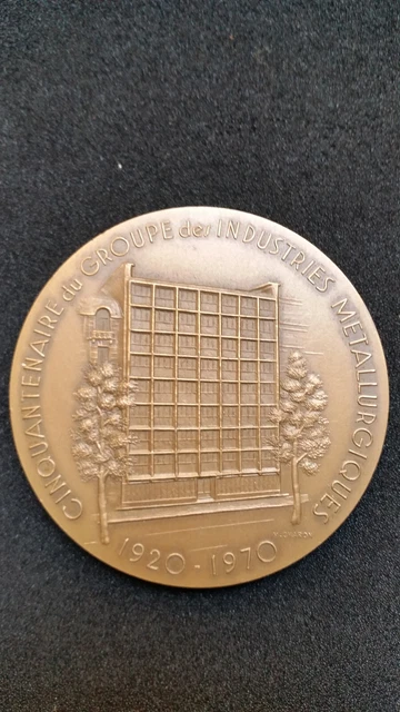 MEDAILLE CINQUANTENAIRE du GROUPE des INDUSTRIES METALURGIQUES 1920-1970 EUR 10,00 - PicClick FR