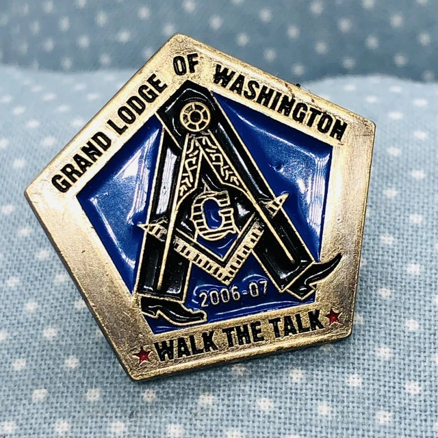 GRAND LODGE OF Washington Masonic Freemason Walk the Talk Enamel Lapel ...