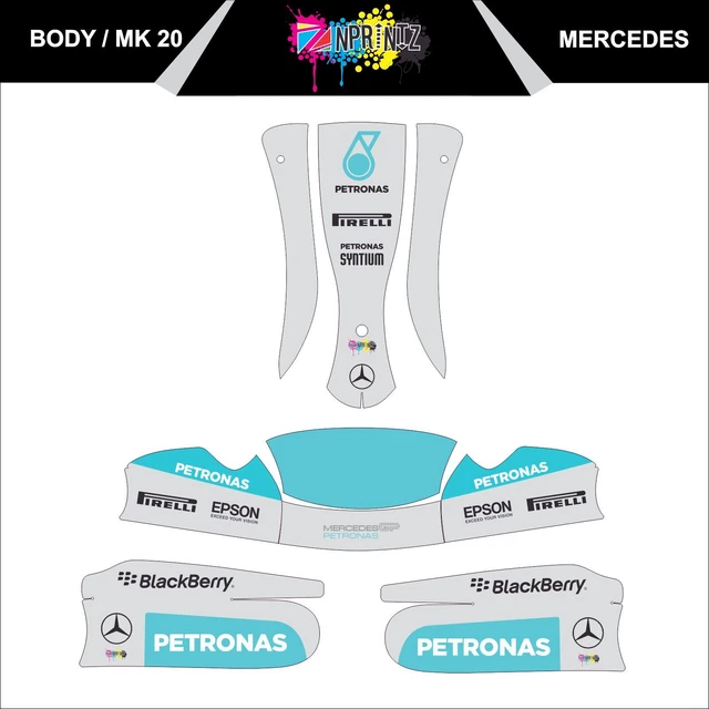 MK 20 MERCEDES Style Full Kart Sticker Kit - Karting -Cadet-Rookie £69. ...