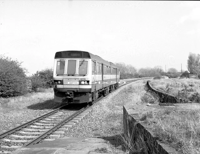 ORIGINAL LARGER RAILWAY NEGATIVE Snaith station L&Y line. Class 141 ...