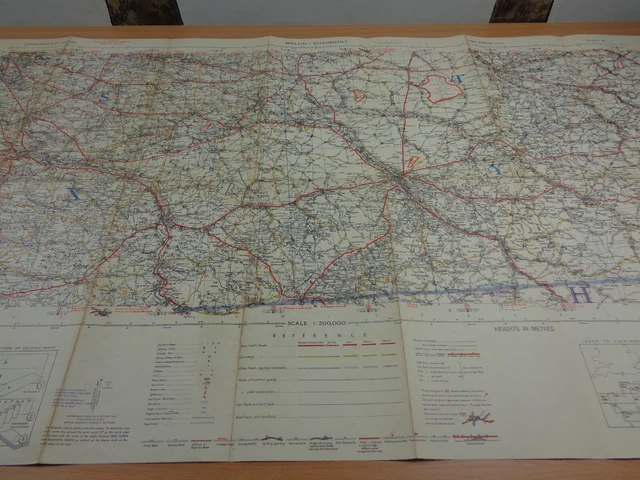 WW2 US ARMY map PARIS, FONTAINEBLEAU, TROYES, CHAUMONT, BAR-LE-DUC ...