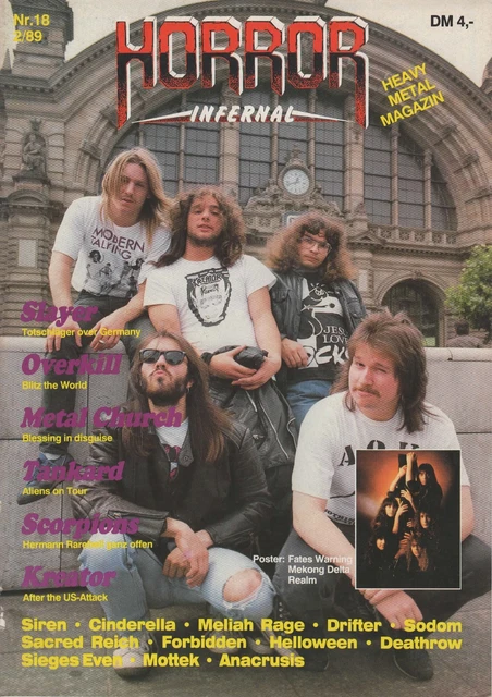 HORROR INFERNAL AUSGABE Nr.18 1989 TANKARD SLAYER OVERKILL KREATOR ...