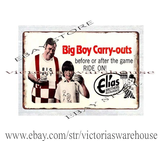 WALL 1973 BIG Boy Carry Outs Elias Brothers restaurants burgers metal ...