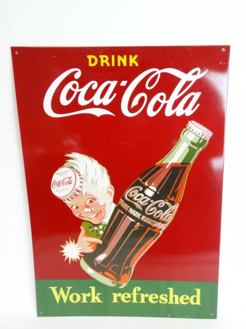 CLASSIC COCA COLA Work Refreshed Coke Sprite Boy Tin Sign £14.15 - PicClick UK