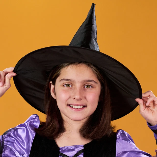 CHILDS WITCH HAT Halloween Black Wicked Witches Hat Halloween Fancy ...