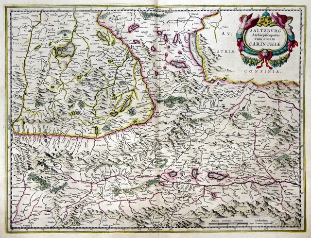 SALZBURG KÄRNTEN ORIGINAL Kupferstich Landkarte Mercator Janssonius 1638 EUR 300,00 - PicClick DE