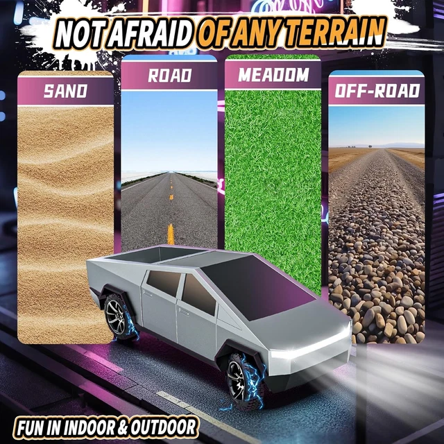 RECHARGEABLE TESLA CYBER Truck Remote Control Car Toy Xmas Gifts For ...