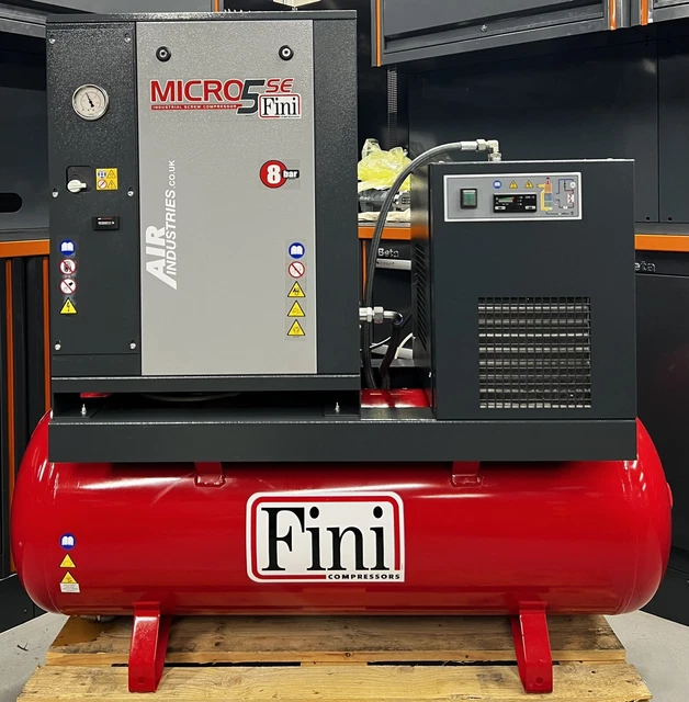 FINI MICRO SE 508-200 Receiver Mounted Rotary Screw Compressor + Dryer ...