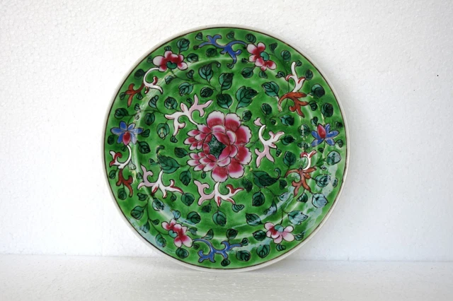 ANTIQUE PLATE CHINESE Porcelain Famille Rose Charger Southeast Asia ...