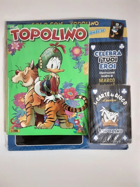 TOPOLINO N. 3586 DISNEY Gervasio Carte d' Autore Mazzo Blu Panini ...