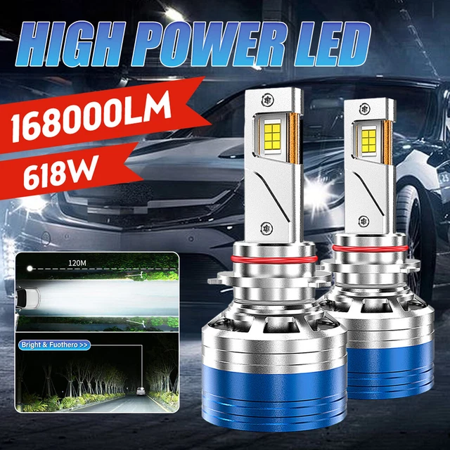 LED HEADLIGHT KIT High Low Beam Bulbs 618W 168000 High Power Super ...