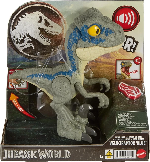 JURASSIC WORLD MEGA Roar Velociraptor Blue Dinosaur £39.99 - PicClick UK