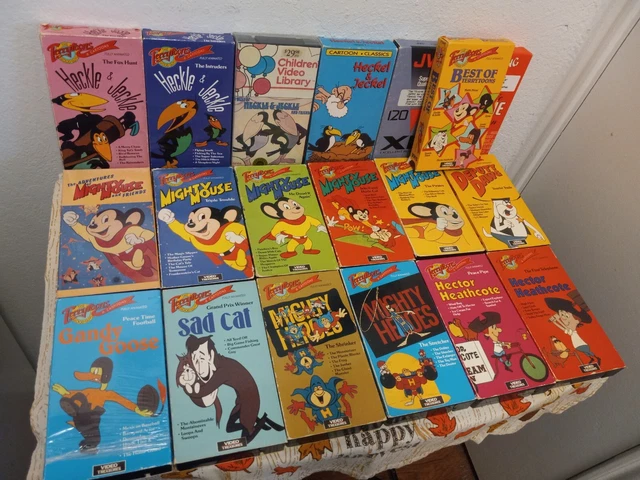 LOT DE 20 Terrytoons VHS : Heckle & Jeckle, Mighty Mouse, Heroes ...