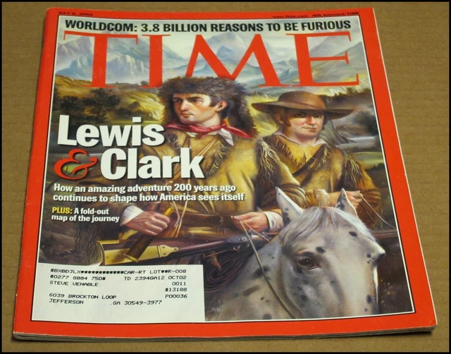 7/8/2002 TIME MAGAZINE Lewis & Clark 200th Annv. Worldcom Tom Hanks ...
