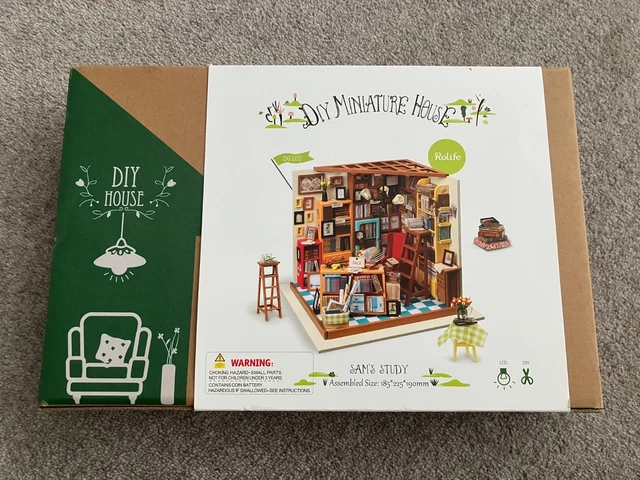 ROLIFE SAM’S STUDY Library DIY Miniature House Kit 3D Puzzle DG102 New ...