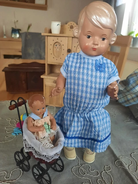 SCHILDKRÖT PUPPE INGE, 25 cm mit Baby Im Wagen EUR 34,99 - PicClick DE