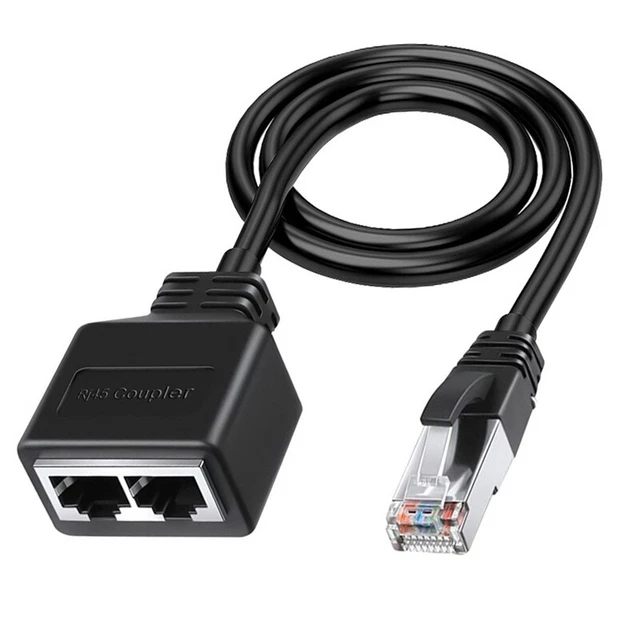 ADATTATORE LAN ETHERNET spina RJ45 su splitter a 2 prese RJ45 1 a 2 ...