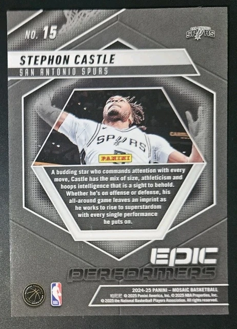 STEPHON CASTLE 2024-25 Panini Mosaic EPIC PERFORMERS Rookie Insert Card ...