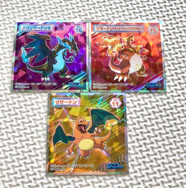 POKEMON CHARIZARD MEGA Charizard X 3set Sticker Lotte Wafer Seal Japan ...