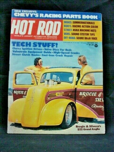1975 OCTOBER HOT Rod Magazine Tech Stuff! Chevy's Racing Parts; VG Back ...