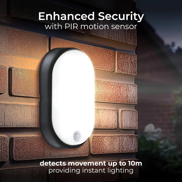 LUCECO ECO OUTDOOR LED Bulkhead Light with PIR Motion Sensor ...