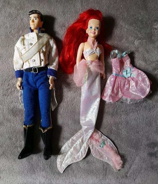 BARBIE THE LITTLE Mermaid Dolls Ariel Eric Prince Princess Mermaid ...