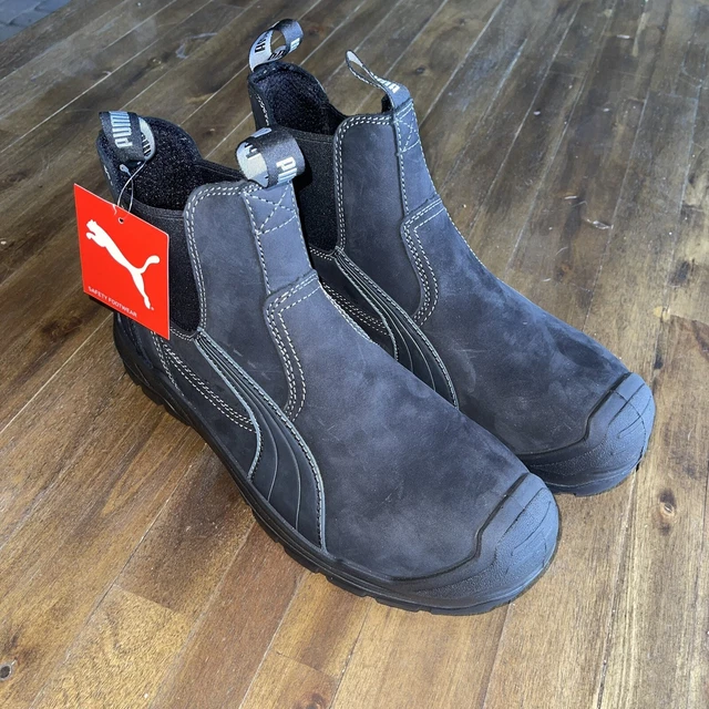 PUMA SAFETY MEN'S Tanami Black Mid 6" Work Boot Composite Toe pull-on ...