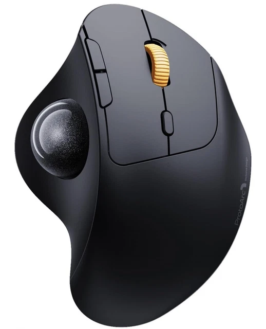 WIRELESS TRACKBALL MOUSE, EM04 Ergonomic Bluetooth Rollerball Mouse ...
