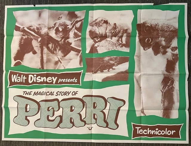 WALT DISNEY PERRI 1957 Originale Britannico Quad 30x40 Film Poster ...