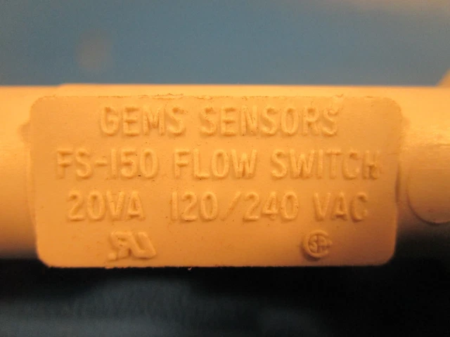 GEMS SENSORS FS-150 FLOW SWITCH 20VA 120/240 VAC , 1/2" NPT ...
