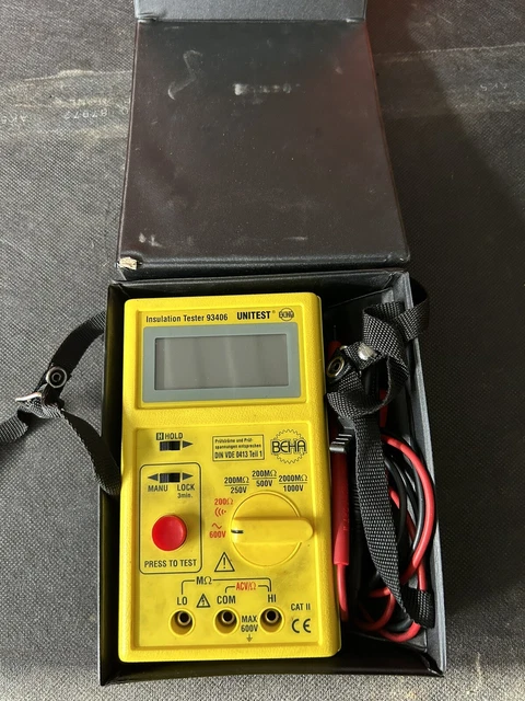BEHA UNITEST DIGITAL INSULATION TESTER 93406 & Electric Current Leads £ ...
