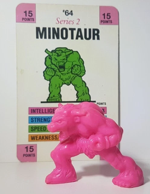 90'S MONSTER IN my Pocket Minotaur #64 Pink Series 2 With Battle Card ...