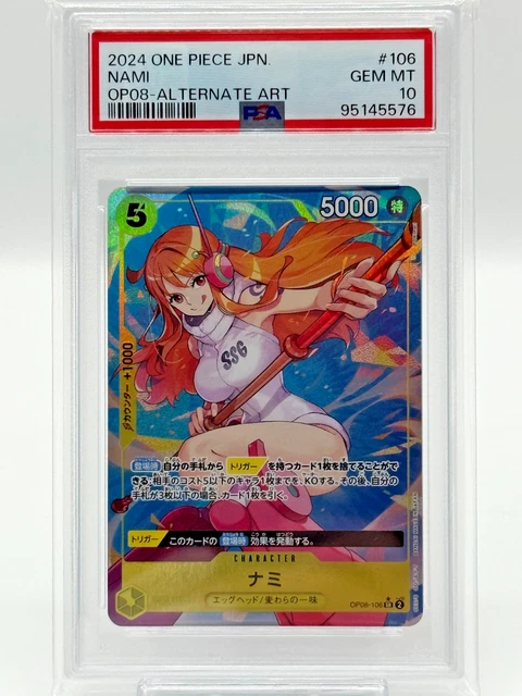 2024 ONE PIECE OP08 Nami Alternate Art PSA 10 GEM MINT Japanese Card ...