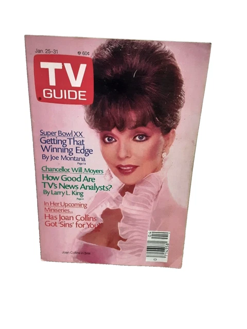 TV GUIDE JANUARY 1986 Joan Collins and Super Bowl New Hampshire Edition ...