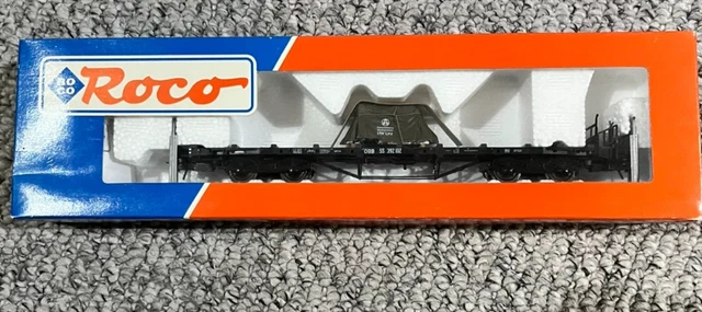 ROCO 47725 OBB Flat wagon with tarpaulin load £29.00 - PicClick UK