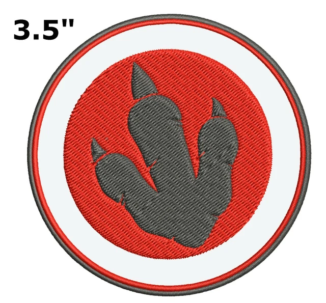 RAPTOR CLAW DINOSAUR Patch Jurassic Park Logo Embroidered Iron-On ...
